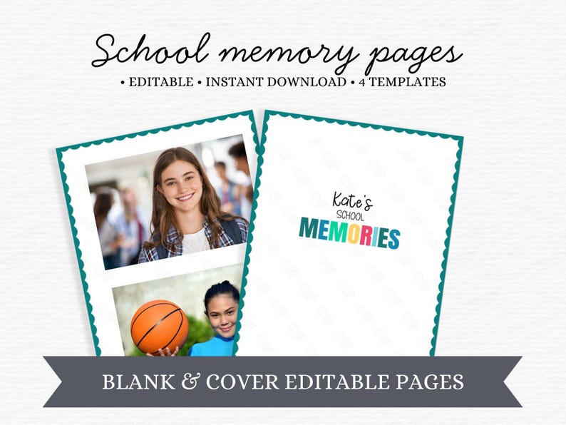 EDITABLE First and Last Day of School, All About Me, School Memory Book ...
