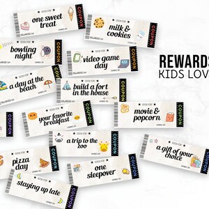 PRINTABLE Reward Coupons for Boys and Girls, Pre-filled Rewards, Blank ...