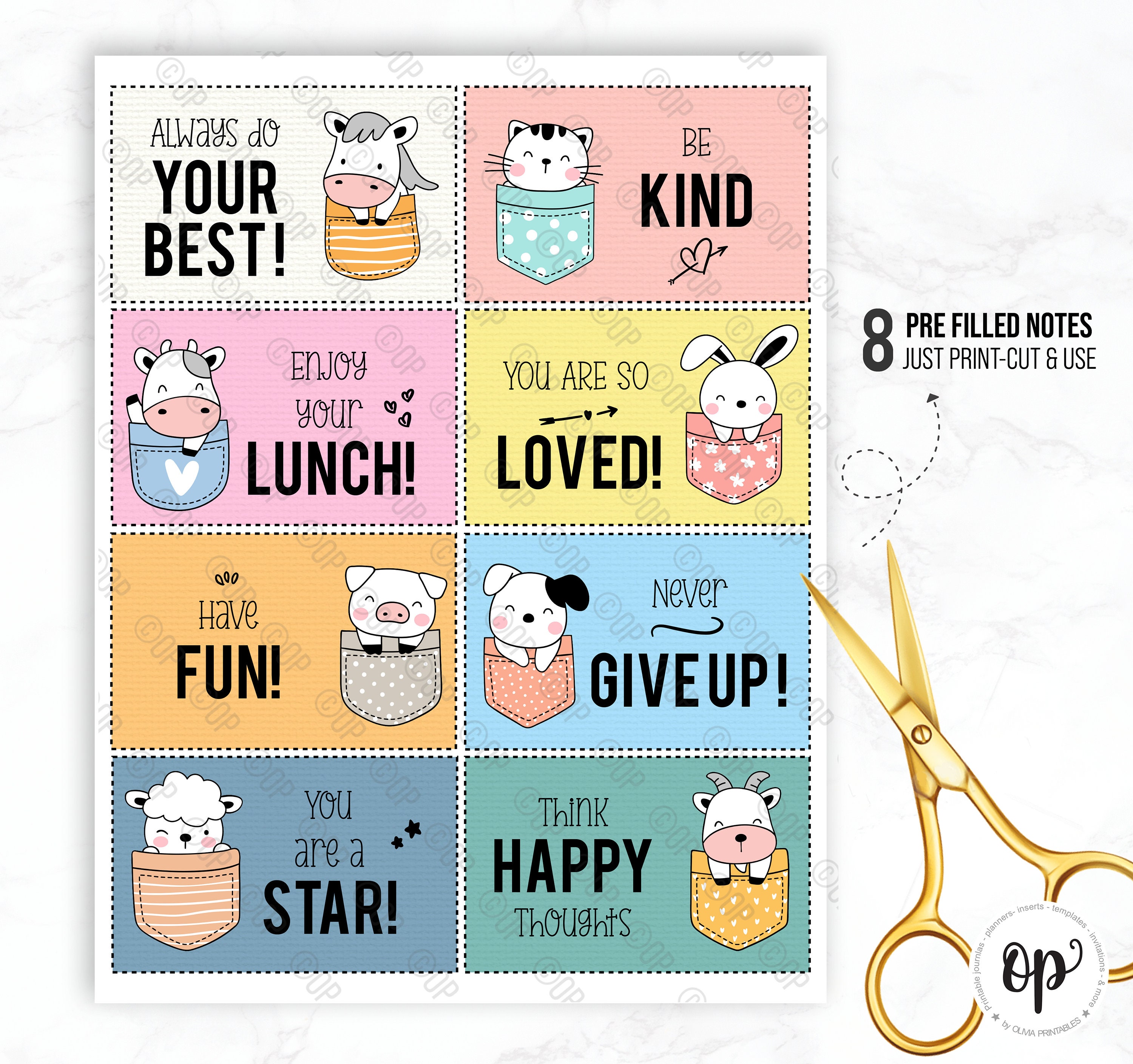 Lunch Box Notes PRINTABLE, Back to School, Encouragement Cards, Kid's ...