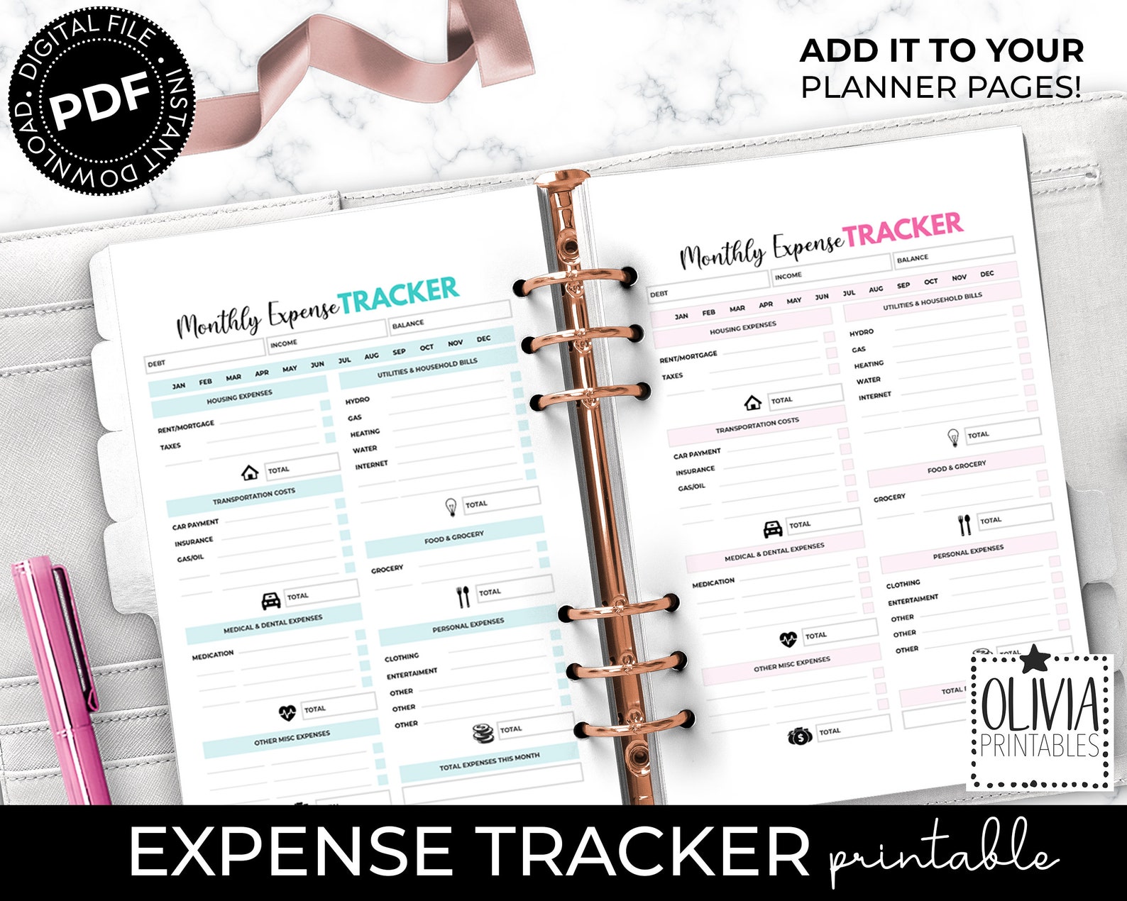 Happy planner expense tracker printable - customkoti