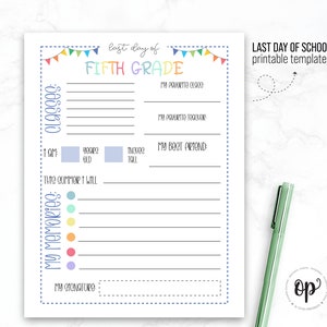 Printable Back to School Interview, Kid’s First and Last Day of School ...