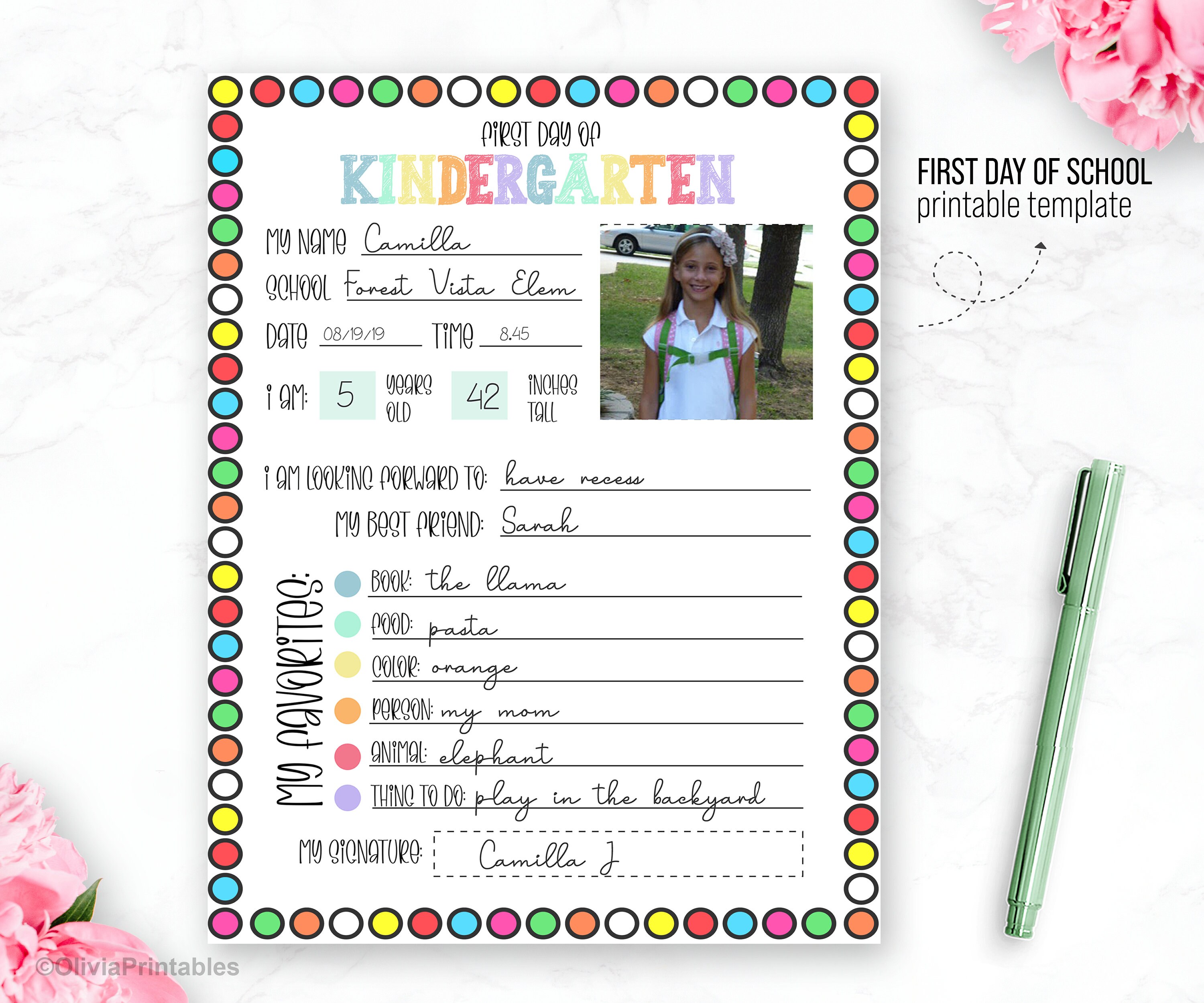 EDITABLE School Memory Book, Back to School Interview, Kids First and ...