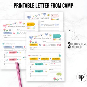 PRINTABLE Letter From Camp Template, Cute Summer Camp Stationery, Kid’s ...