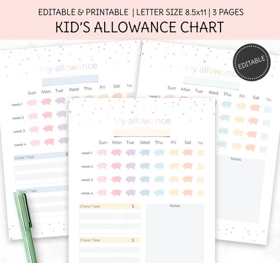 Allowance Chart Template