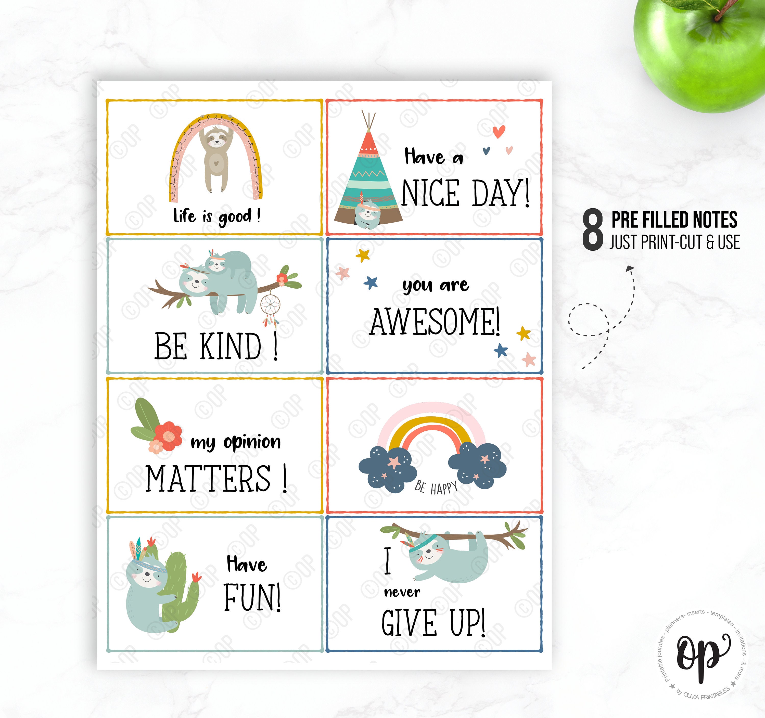 Printable Lunch Box Notes BUNDLE, Kids Encouragement, Positive Notes ...