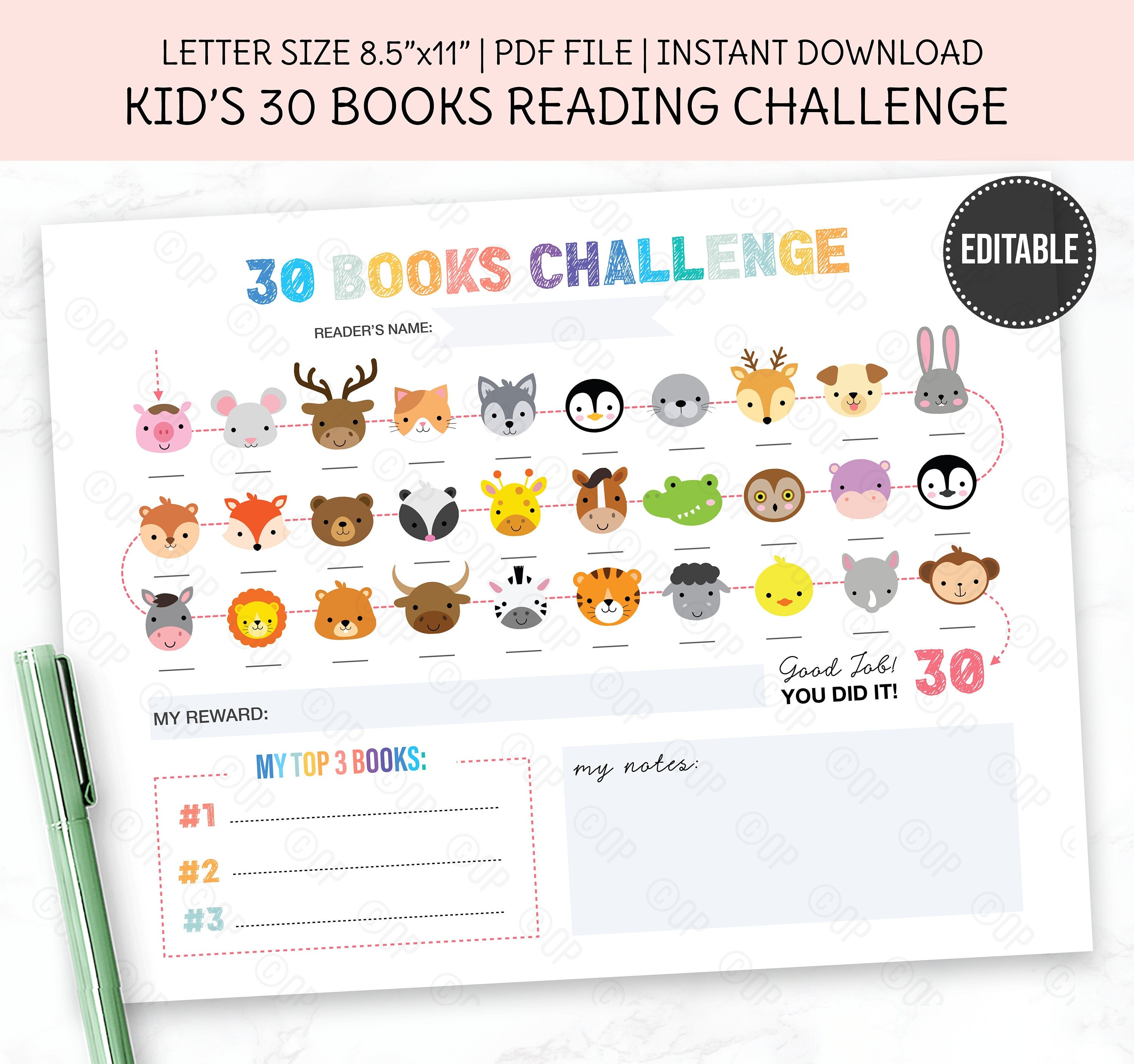 PRINTABLE Reading Tracker for Kids Kids Reading Record - Etsy