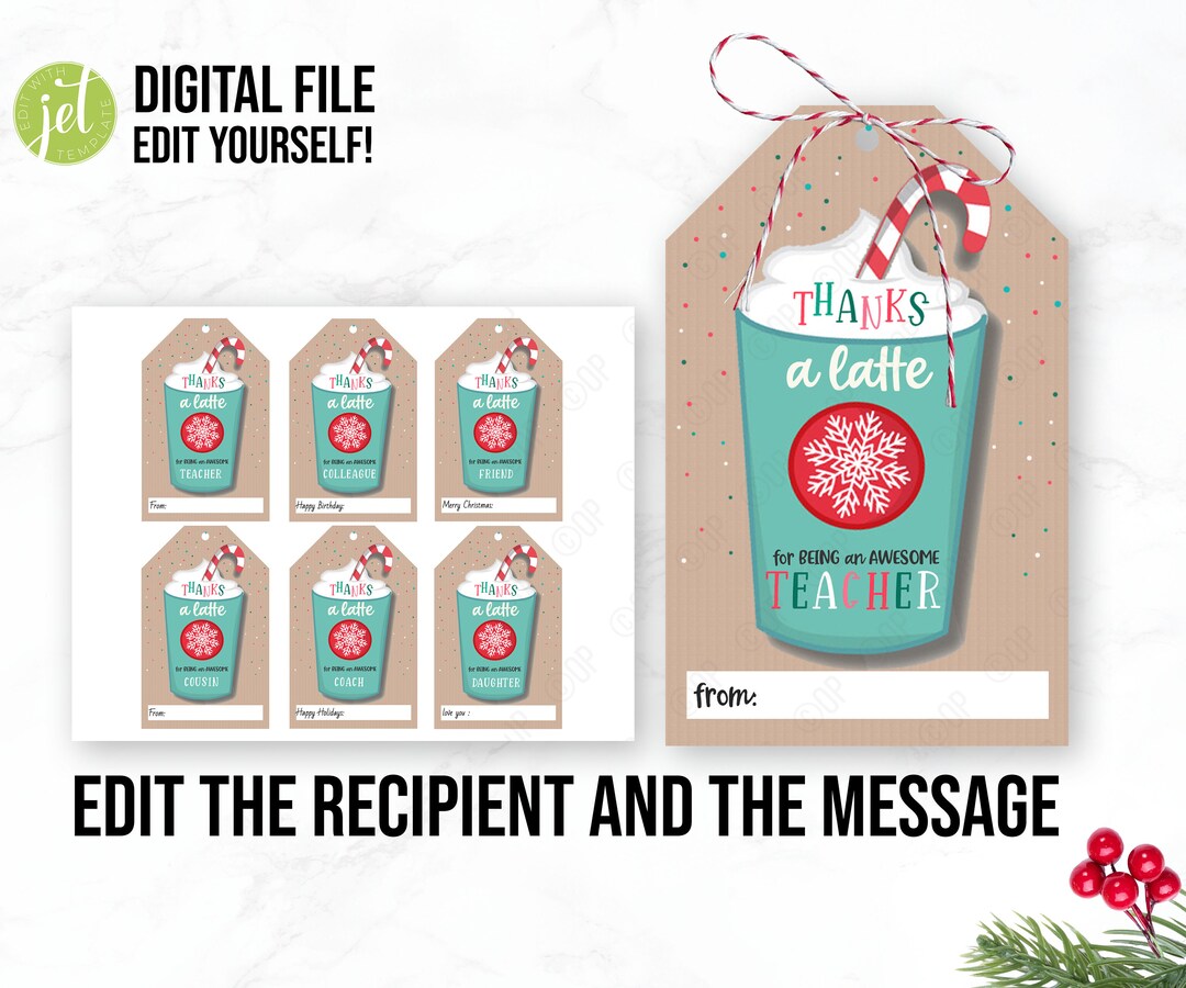 PRINTABLE Holidays Gift Tags Teacher Christmas Gift Tag - Etsy