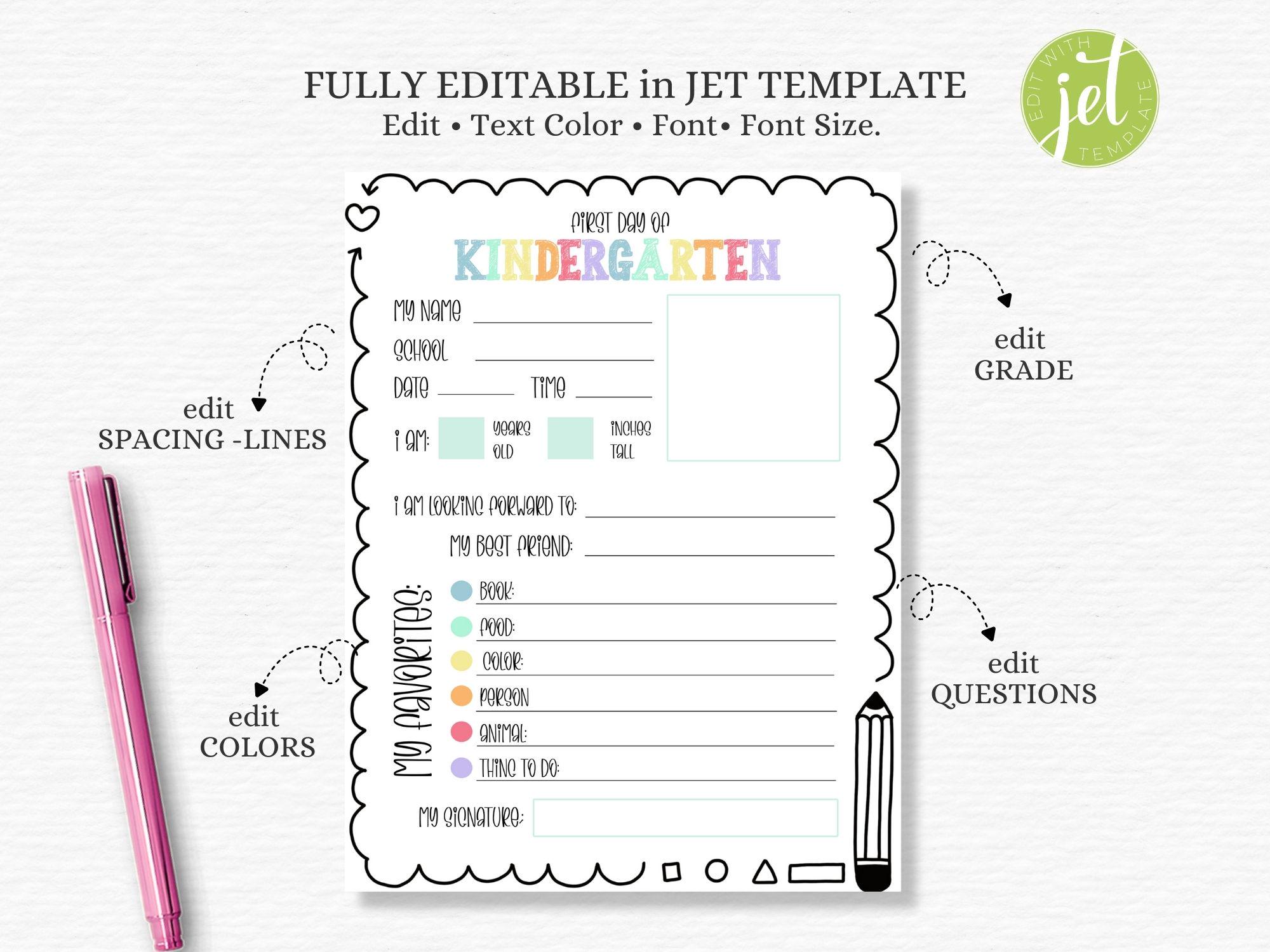 EDITABLE School Memory Book, Back to School Interview, Kid’s First and ...