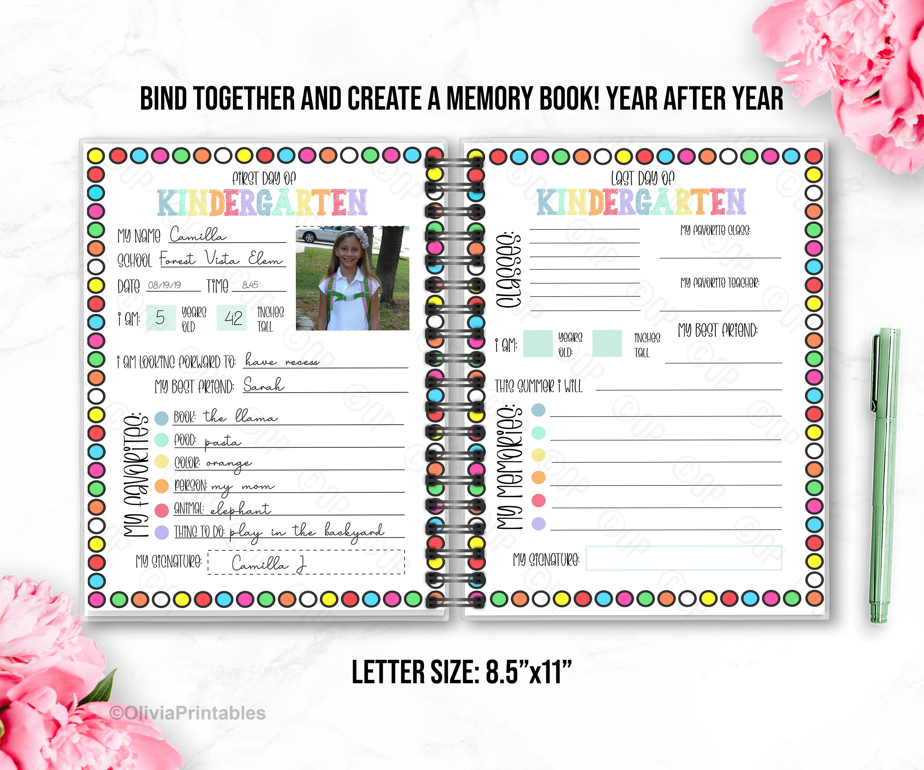 EDITABLE School Memory Book, Back to School Interview, Kids First and ...