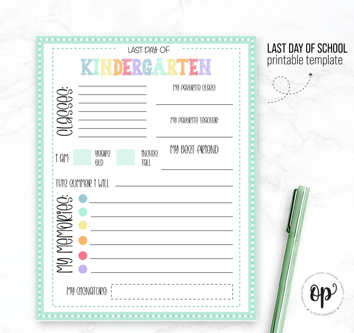 PRINTABLE School Memory Book Back to School Interview Kids - Etsy