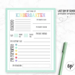 PRINTABLE School Memory Book, Back to School Interview, Kid’s First and ...