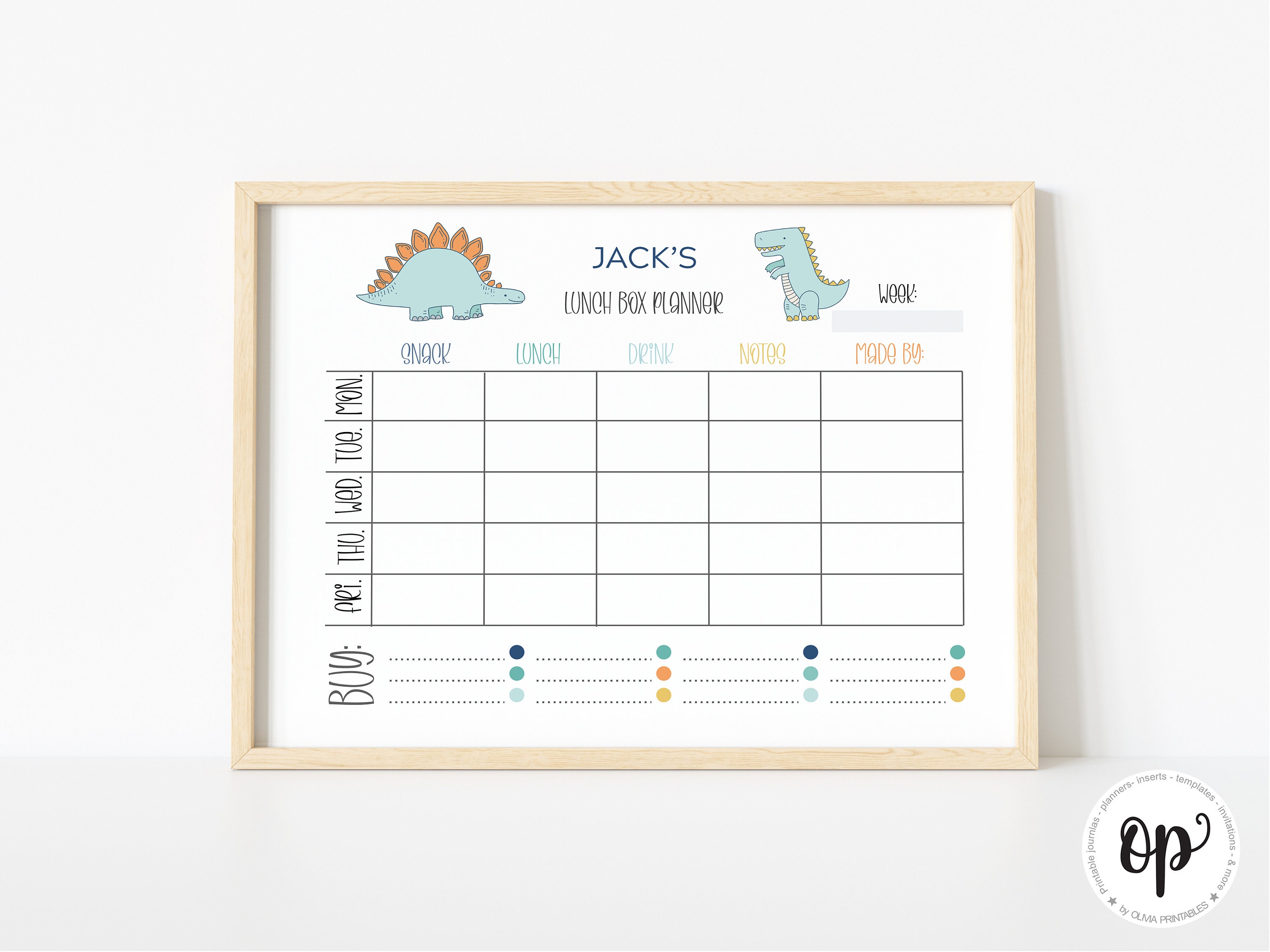 Printable Lunch Box Template, Meal Planner, Menu Planning, Lunch Box ...