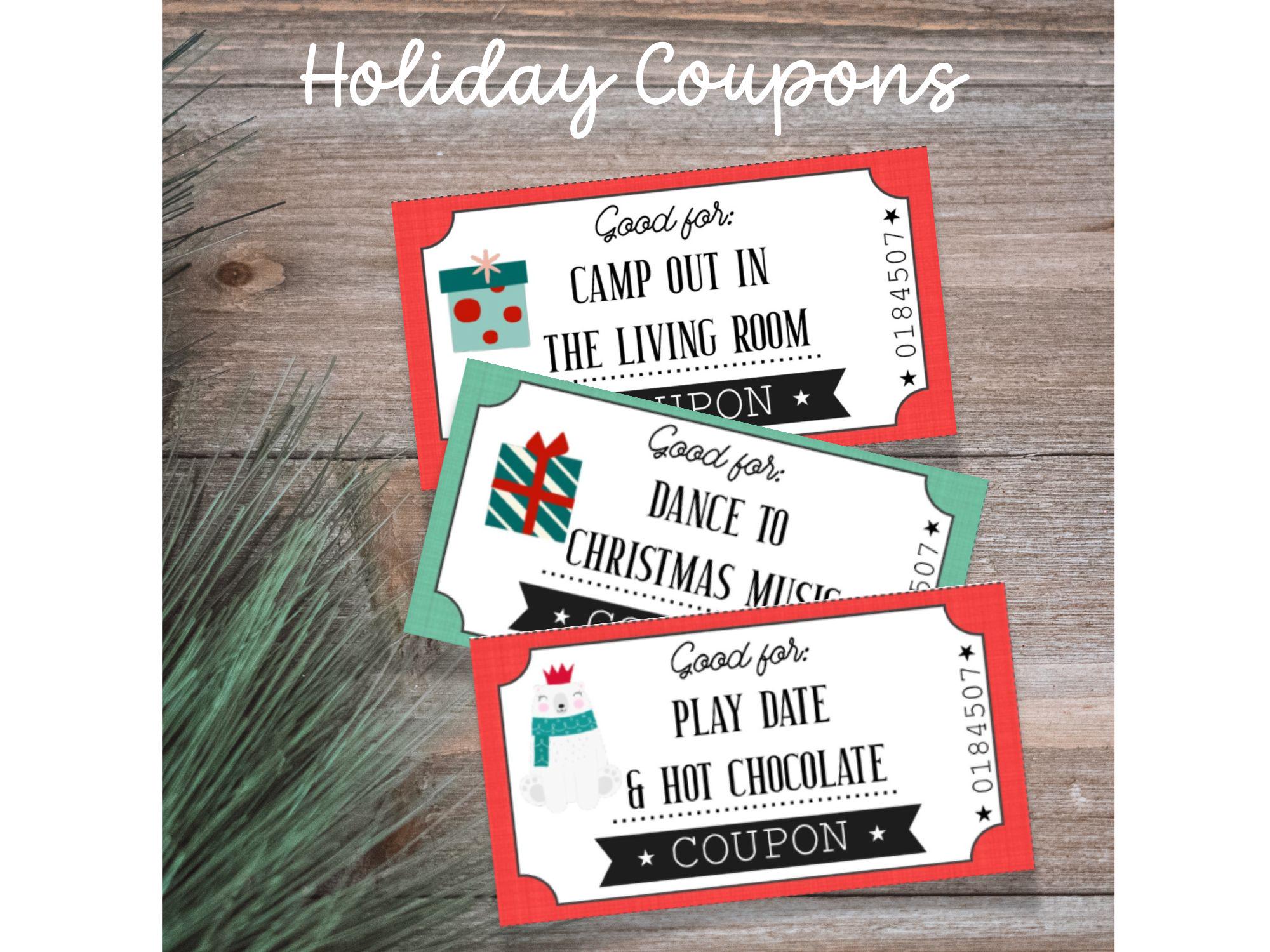 PRINTABLE Christmas Coupon, Holiday Gift Idea for Kids, Reward Coupons ...