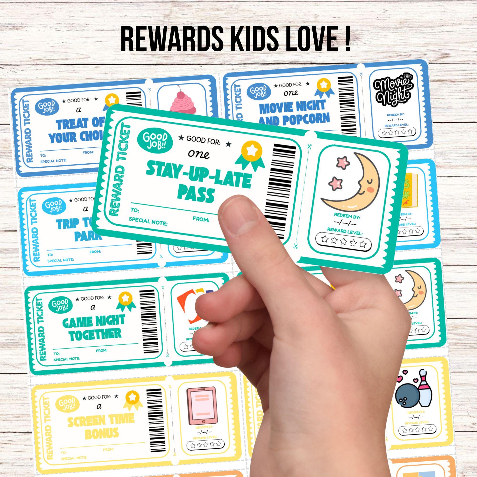 Editable Kids Reward Coupons – Printable Reward Tickets for Children ...