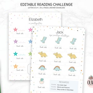 Printable Summer Reading Challenge, Editable Reading Tracker, 10 Books ...