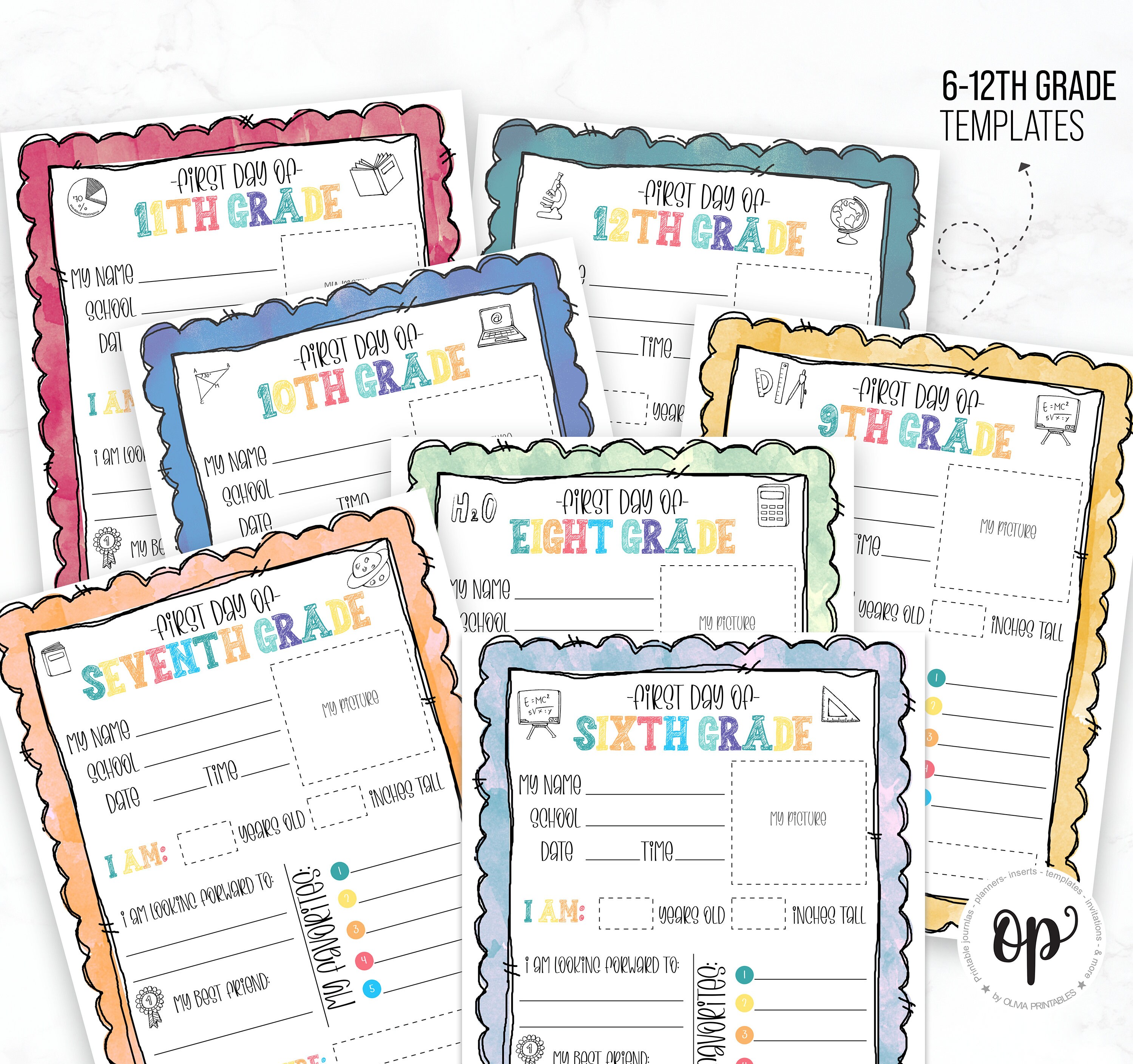 PRINTABLE School Memory Book, 6th-12th Grade, Middle School, High ...