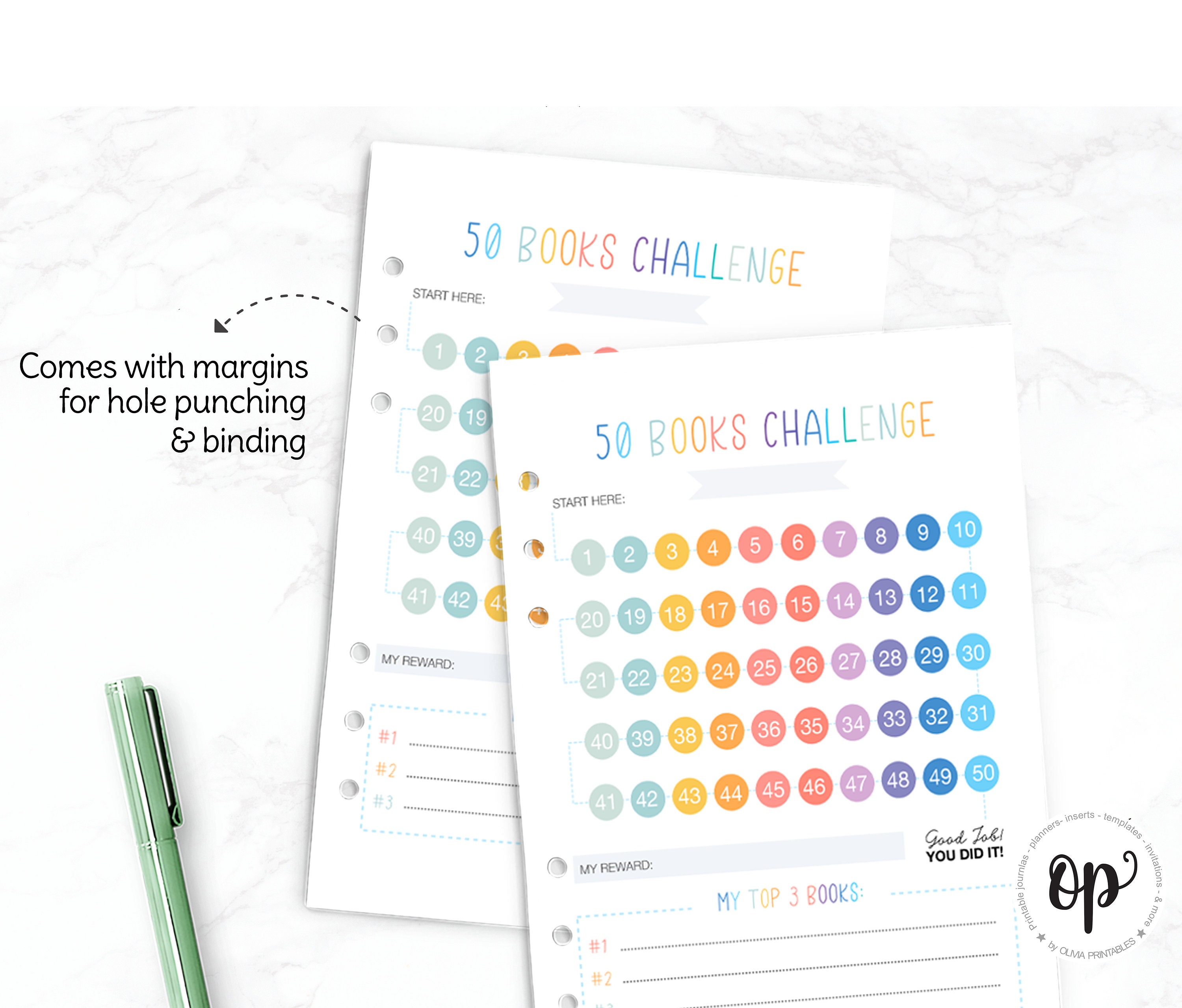 PRINTABLE BUNDLE Reading Trackers, Kids Reading Record, 50 Books ...