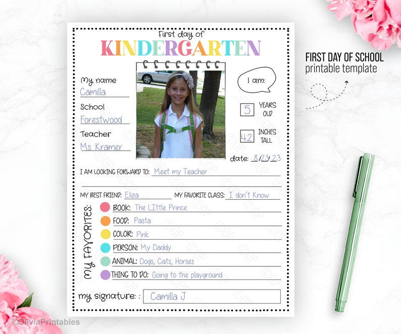 EDITABLE First and Last Day of School, All About Me, School Memory Book ...