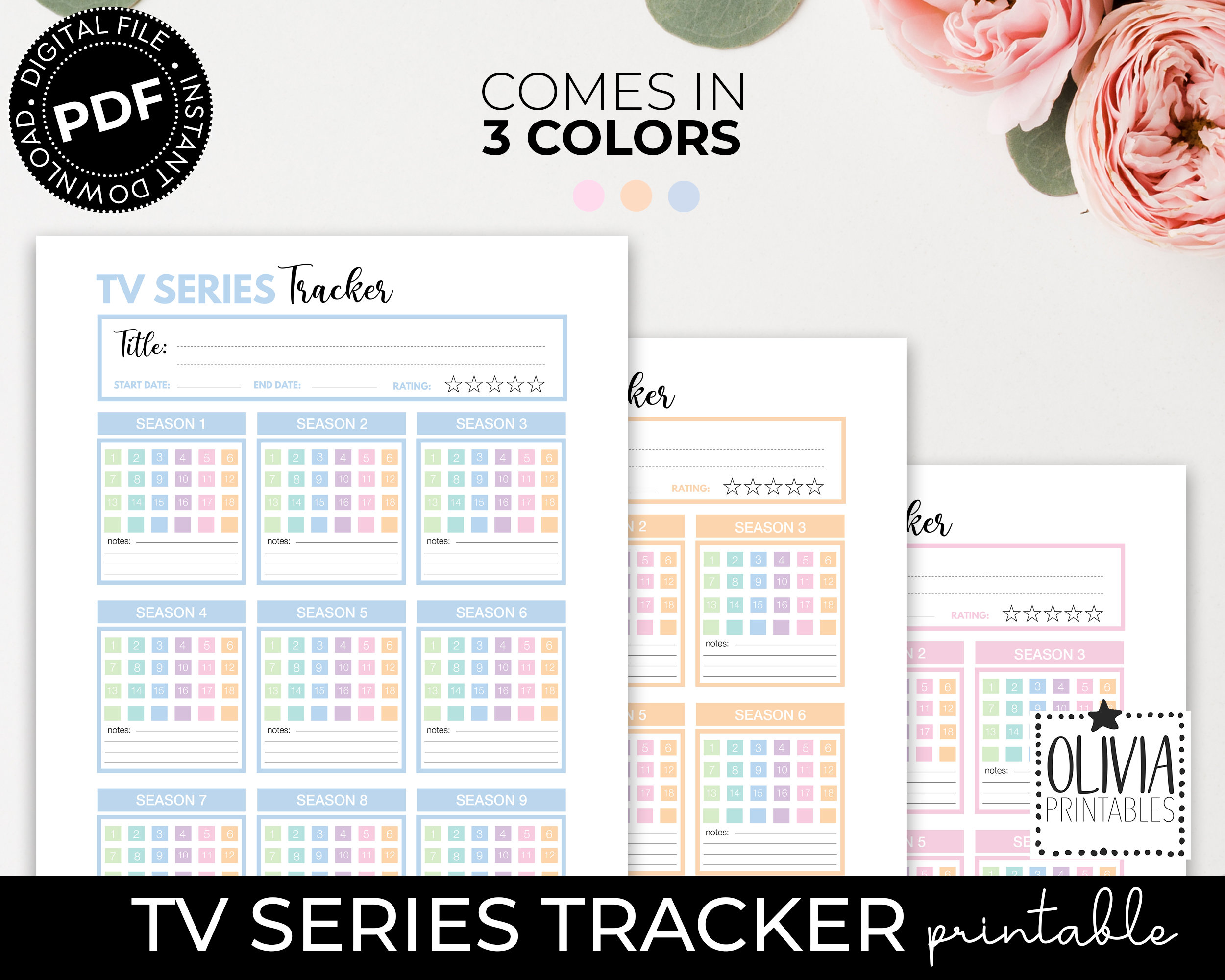 TV Show Tracker Printable Planner Insert Digital Insert for - Etsy