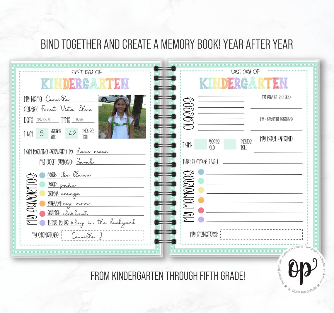 PRINTABLE School Memory Book Back to School Interview Kids - Etsy
