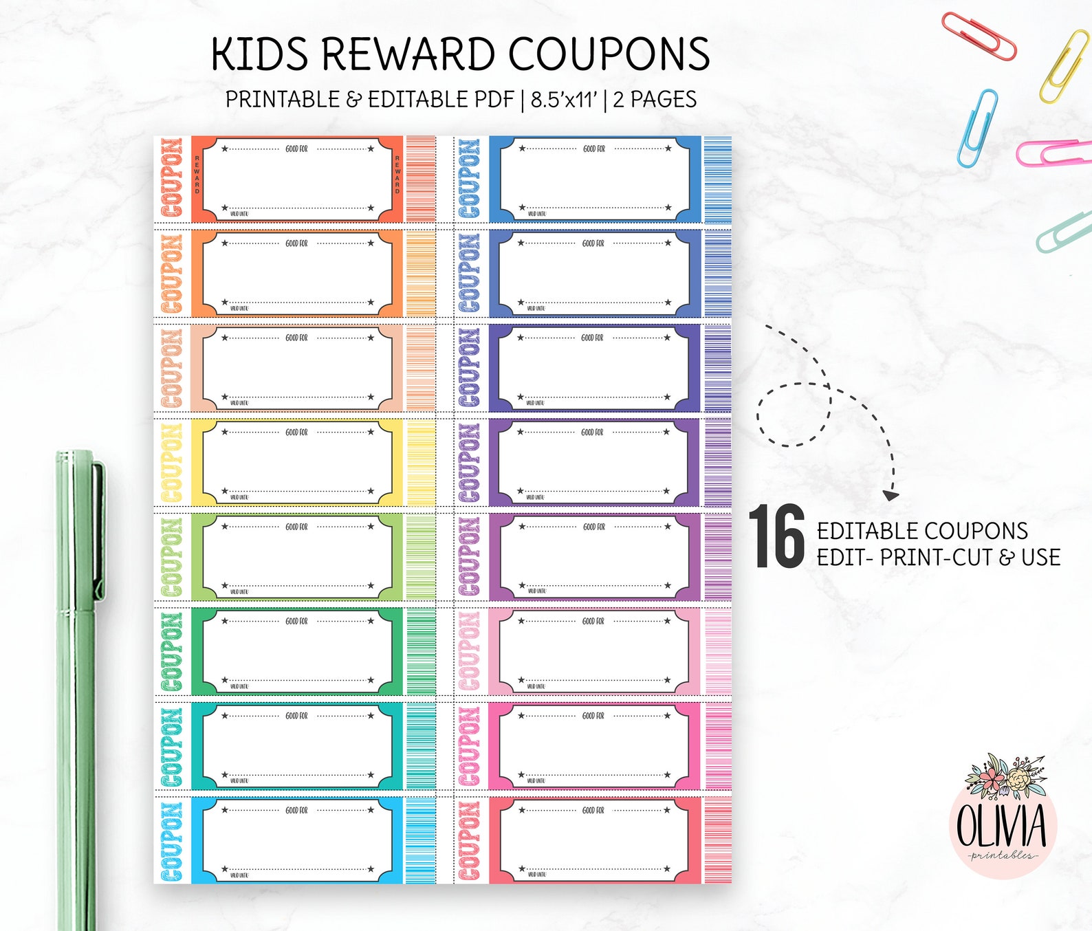 Editable Reward Coupons Printable Reward Tickets For Boys | Etsy