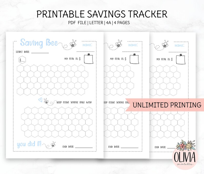 Printable Savings Tracker, Bee Hive Coloring Page, Teach Your Kids to ...