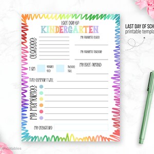 EDITABLE School Memory Pages, Back to School Interview, Kid’s First and ...