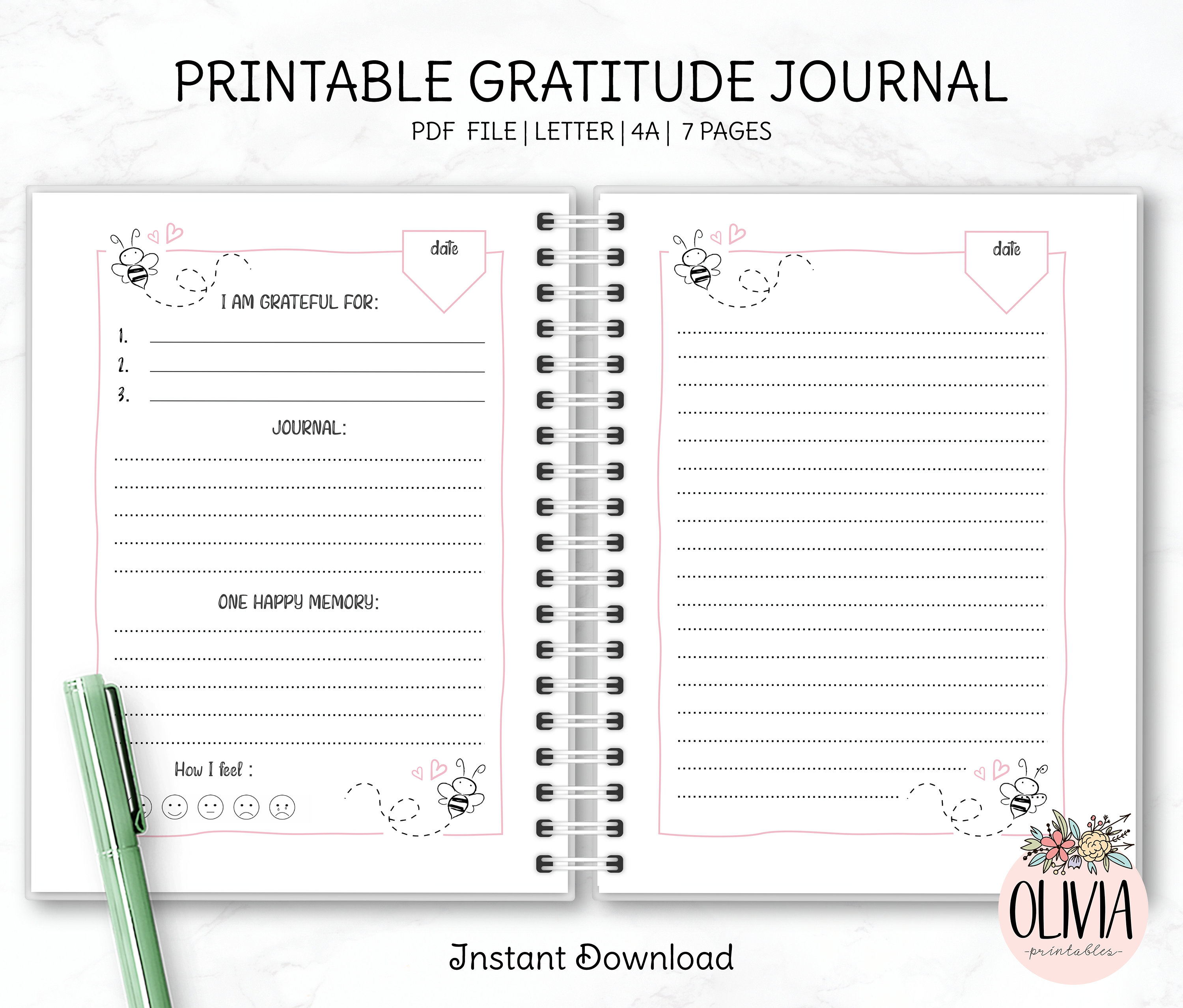 Printable Gratitude Journal for Kids Today I Am Grateful - Etsy Norway