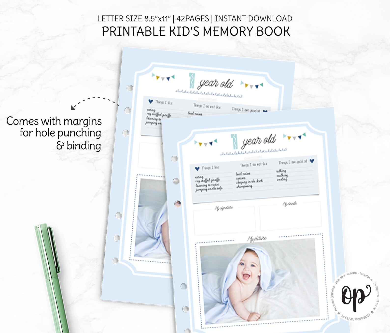 PRINTABLE Kids Memory Book, Kids Birthday Interview, All About Me ...