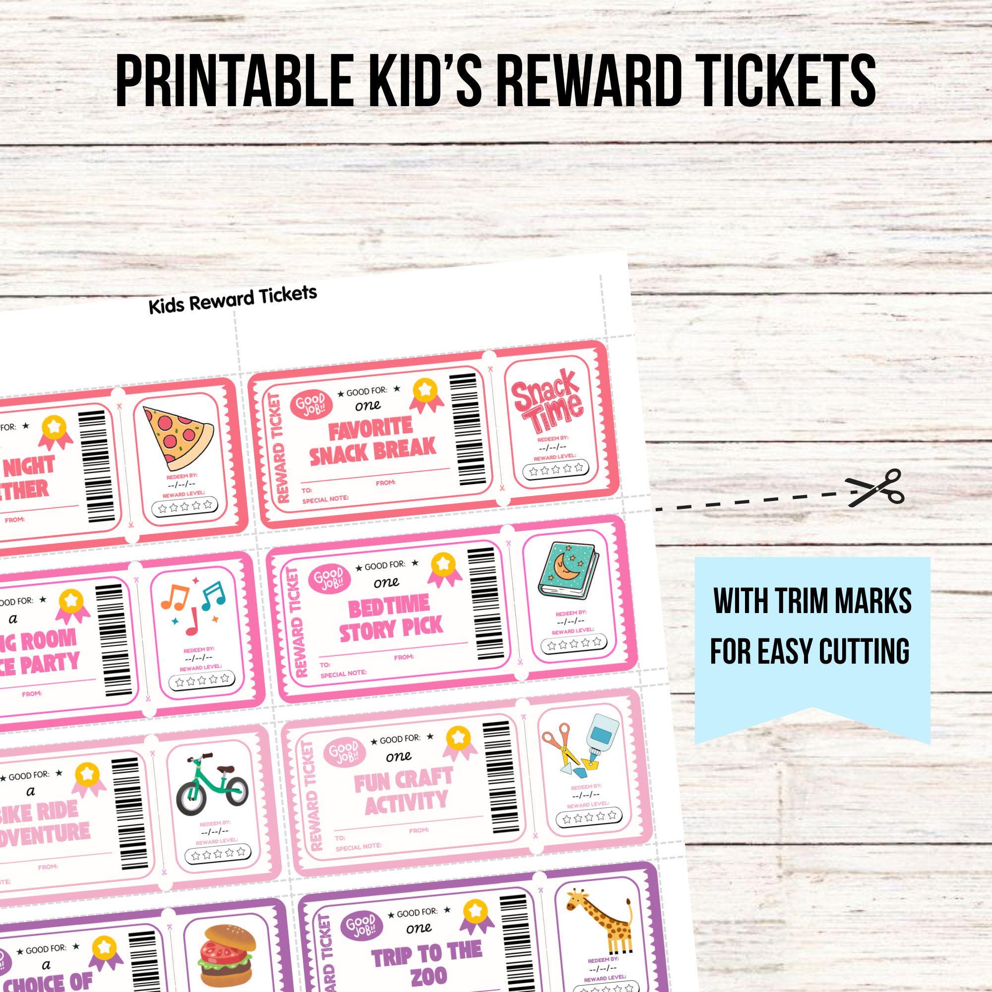 Editable Kids Reward Coupons – Printable Reward Tickets for Children ...