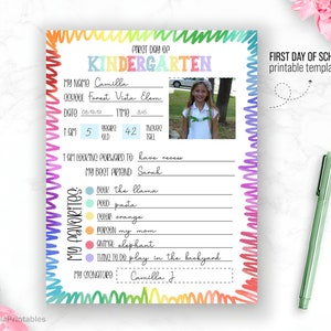 EDITABLE School Memory Pages, Back to School Interview, Kid’s First and ...