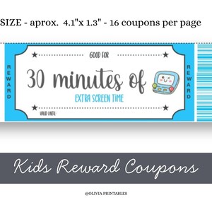 Editable Reward Coupons for Kids – Printable Reward Tickets, Pre-filled ...