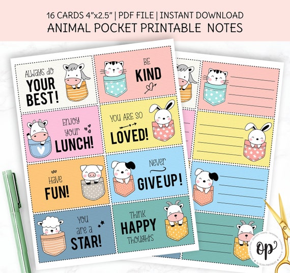 Lunch Box Notes PRINTABLE Back to School Encouragement | Etsy