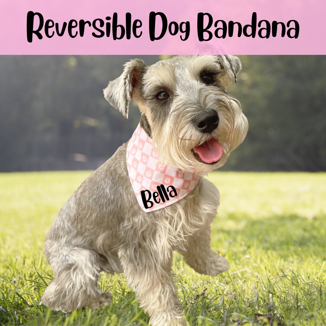 Personalized Dog Bandana | Reversible | Tie & Snap | Dog Neckerchief ...