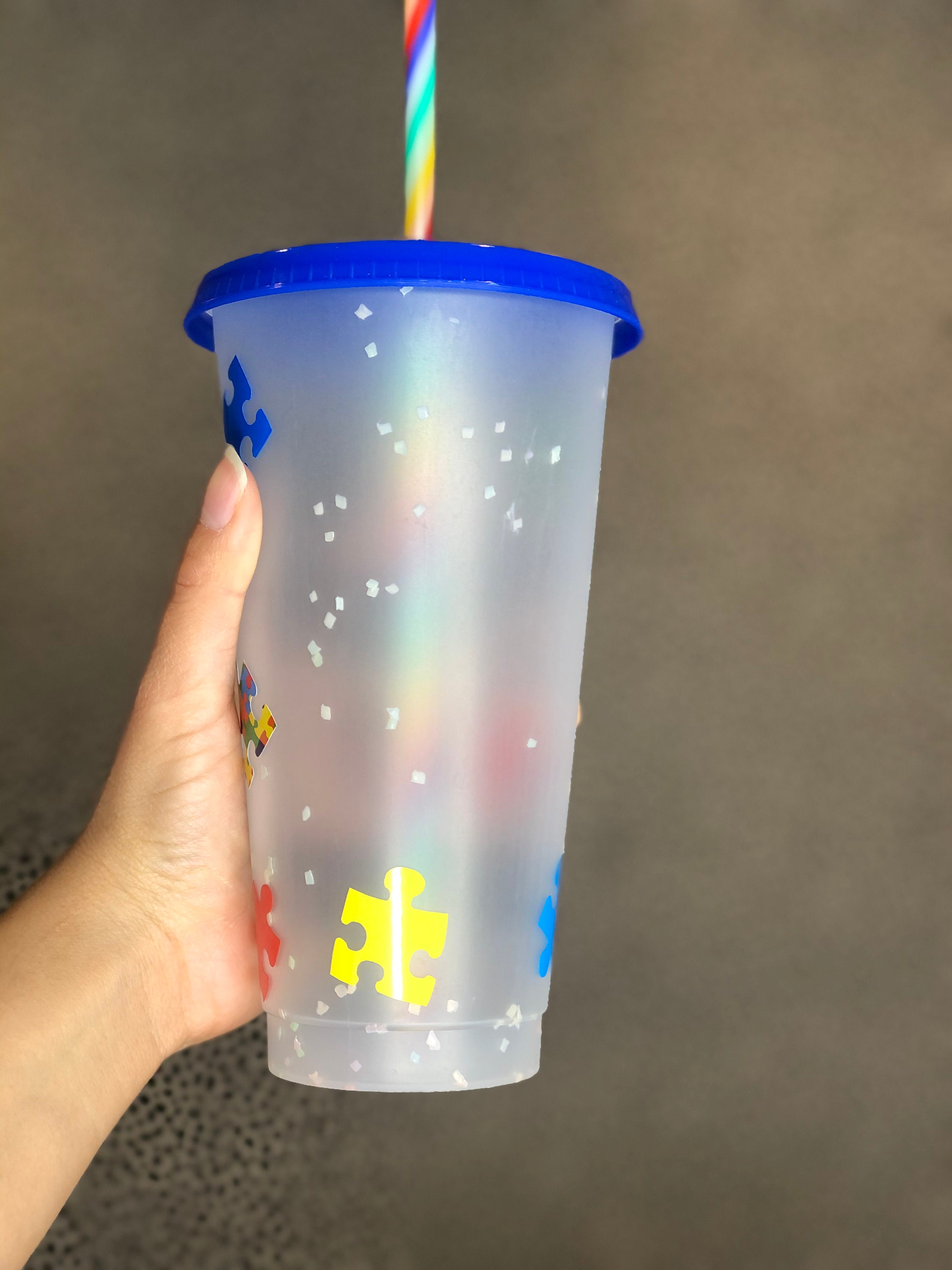 Autism Cup Autism Confetti Cup Autism Awareness Autism | Etsy