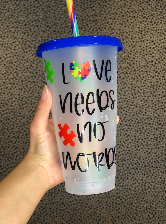 Autism Cup Autism Confetti Cup Autism Awareness Autism | Etsy