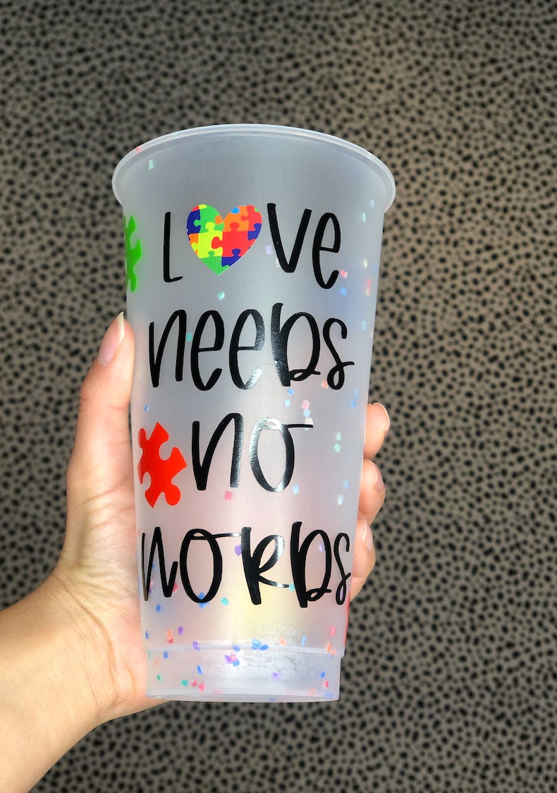 Autism Cup Autism Confetti Cup Autism Awareness Autism | Etsy
