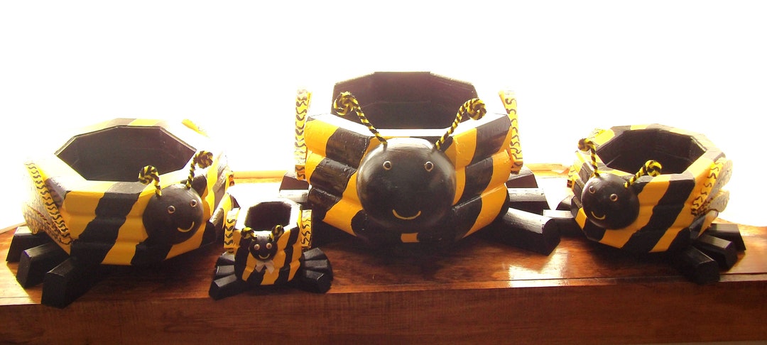 Cute Bumblebee Wooden Planters Outdoor/indoor Garden Design - Etsy