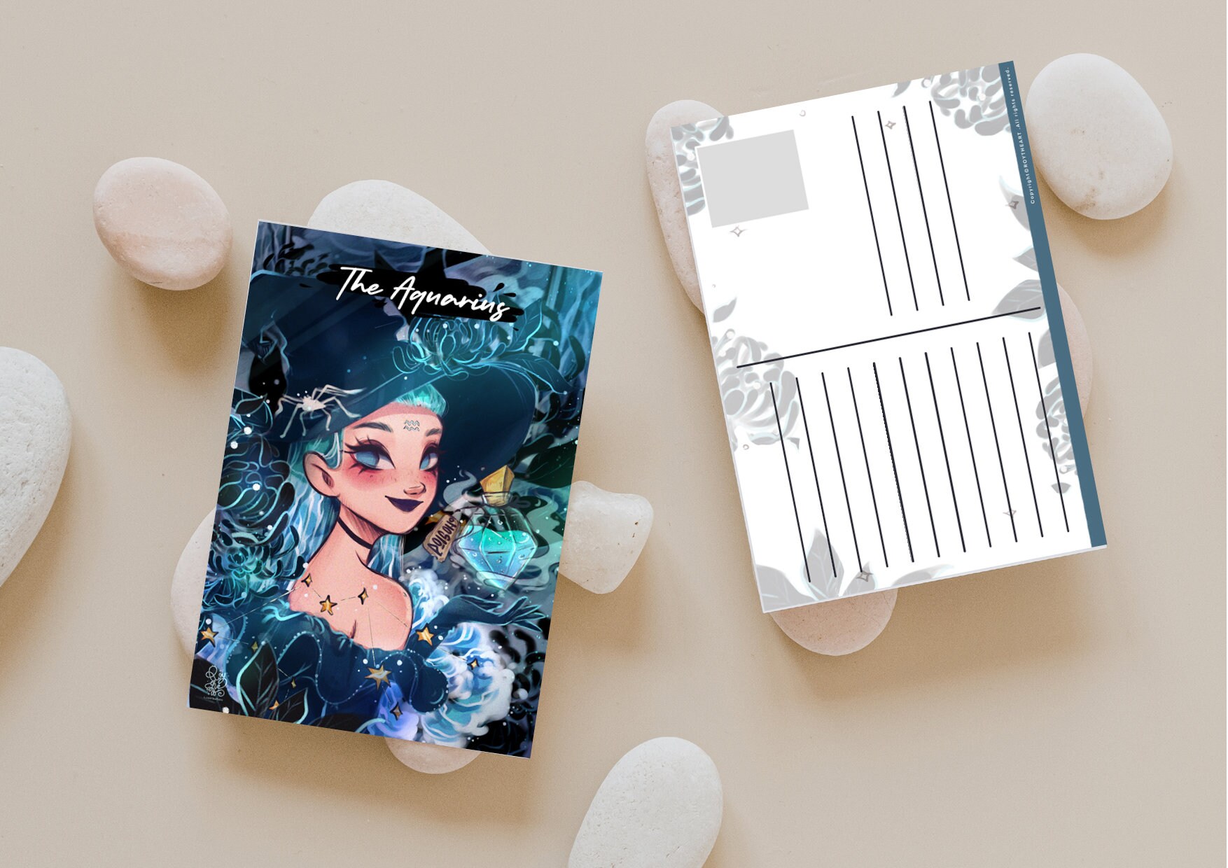 Preorder: AQUARIUS ZODIAC POSTCARDS | The Witchy Zodiac v.2 | Postcard ...