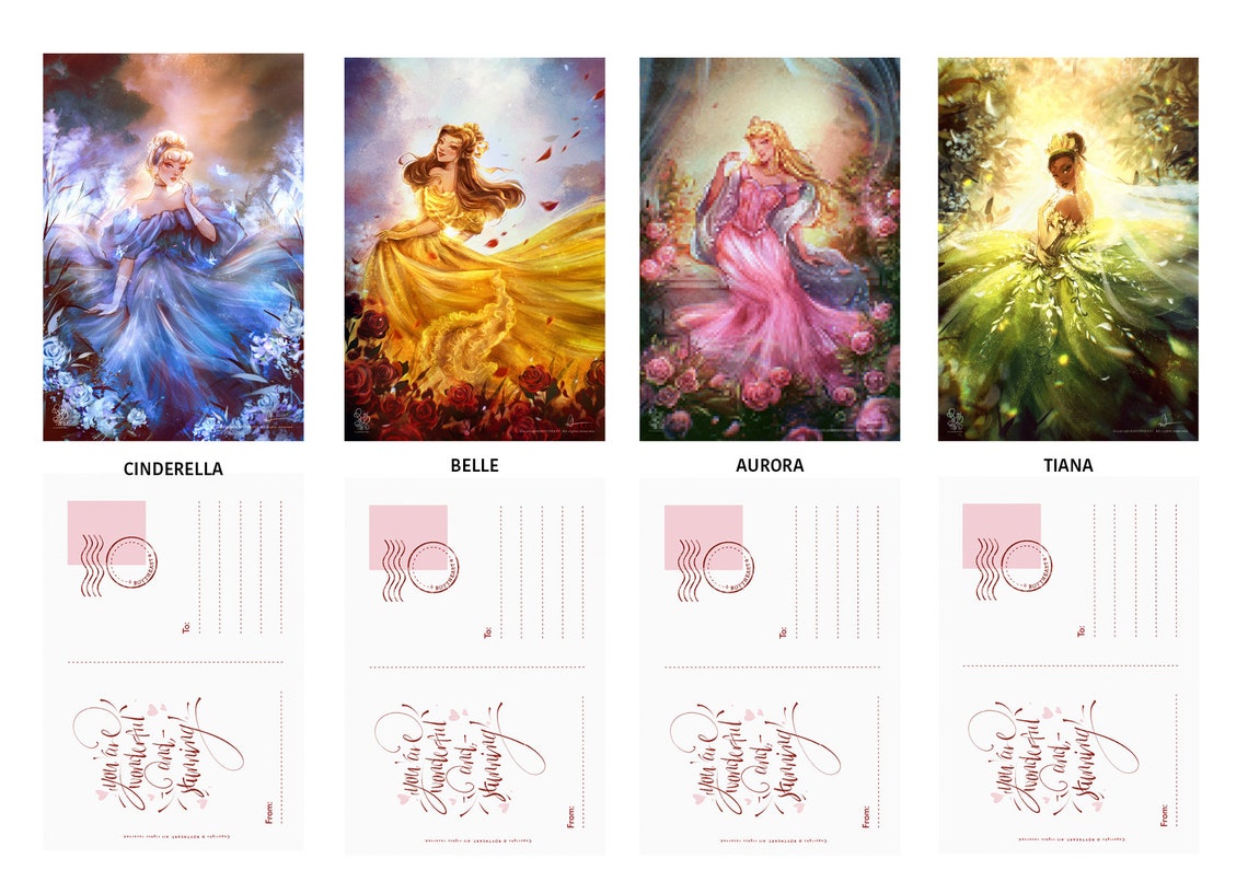 LIMITED EDITION: Disney Princesses Postcards Postcard Set - Etsy