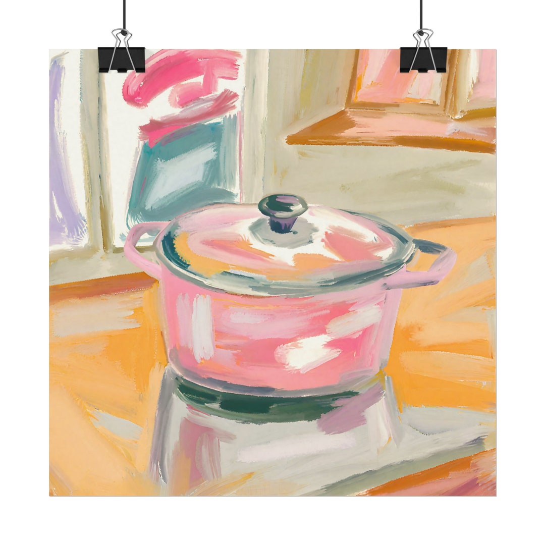 Le Creuset Art - Kitchen Art - Oil Pastel Poster - Etsy