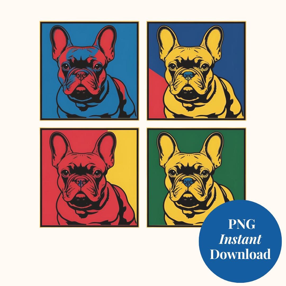 French Bulldog Instant Download Pop Art Colorful Frenchie Design Retro ...