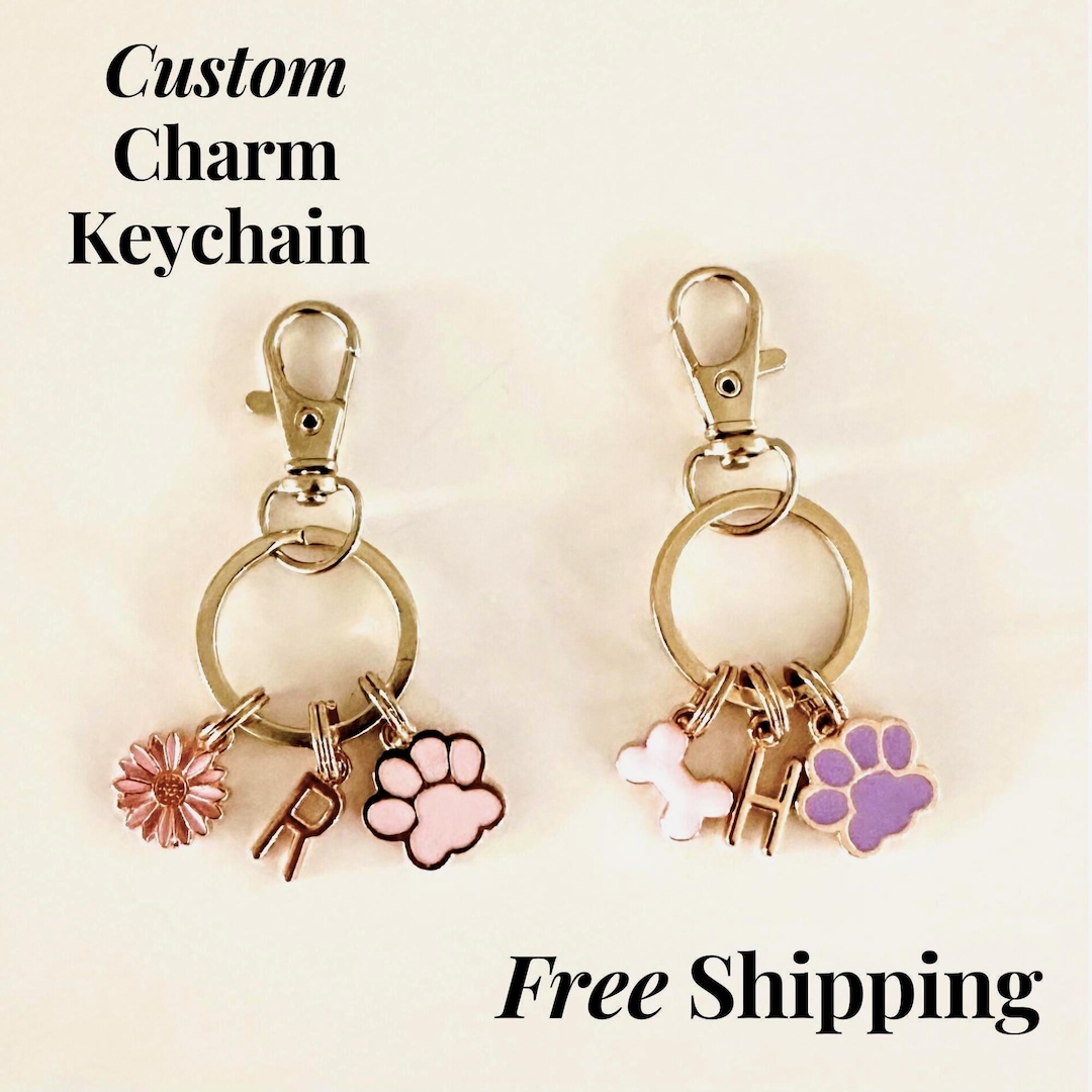 Custom Dog Lover Keychain Choose Your Charms Personalized Unique Gift ...