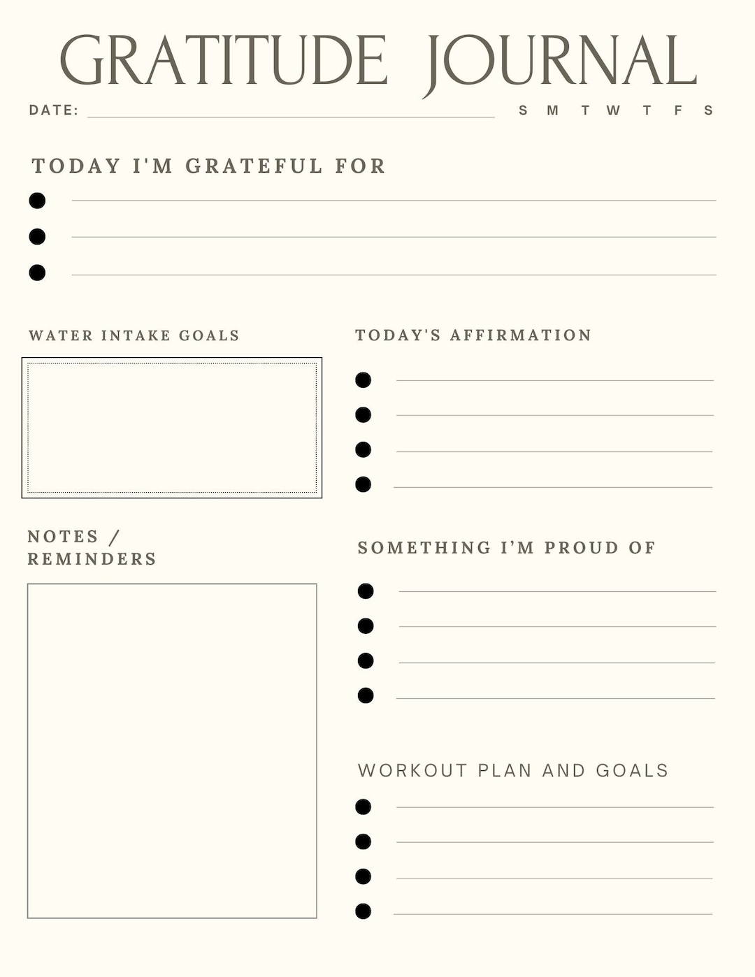 Gratitude Journal PDF Grateful Printable Journal Page Mindfulness ...