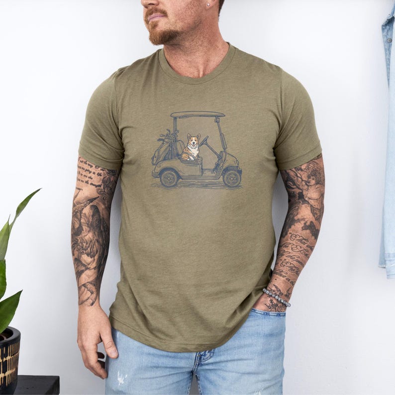 Corgi Dad Golf T-shirt Dog Father Gift Idea Outdoor Sports Enthusiast ...
