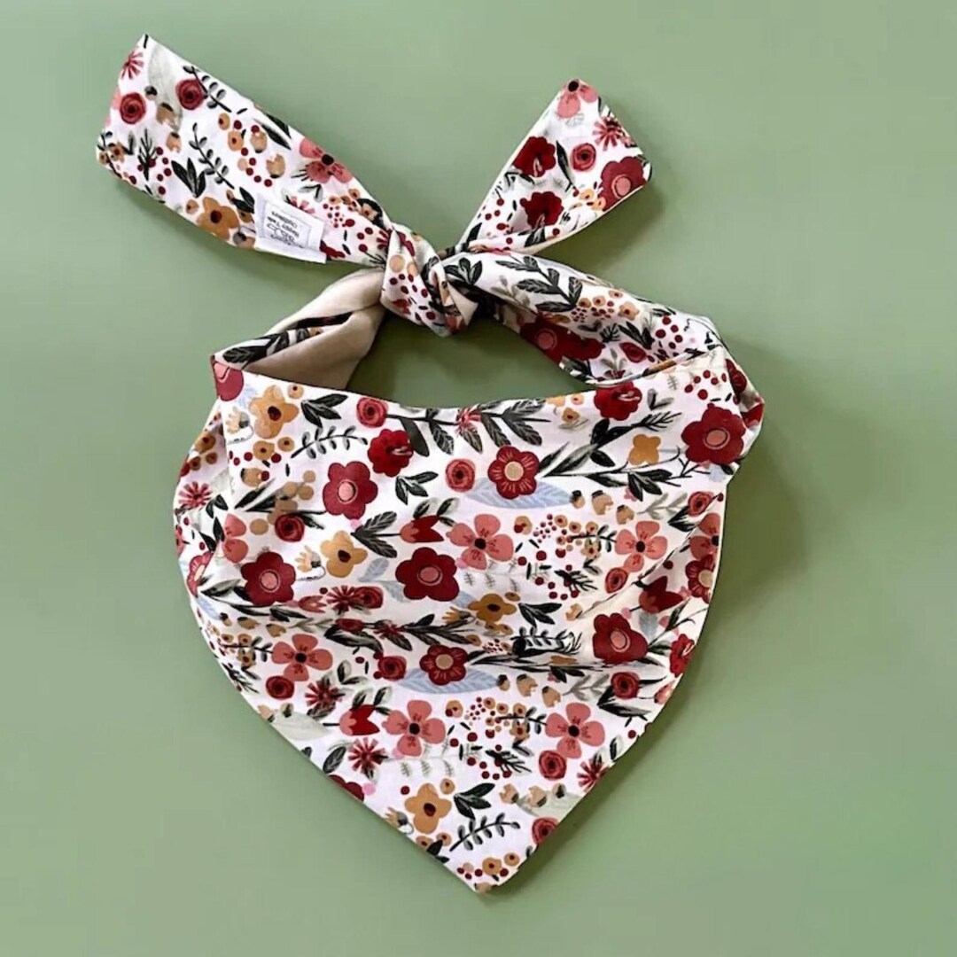 Floral Dog Bandana Boho Cottage Core Pet Accessory Autumn Dog Scarf ...