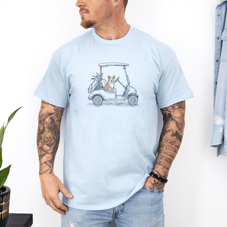 Corgi Dad Golf T-shirt Dog Father Gift Idea Outdoor Sports Enthusiast ...