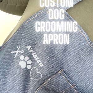 Custom Dog Grooming Apron With Name or Logo Pet Groomer Business ...