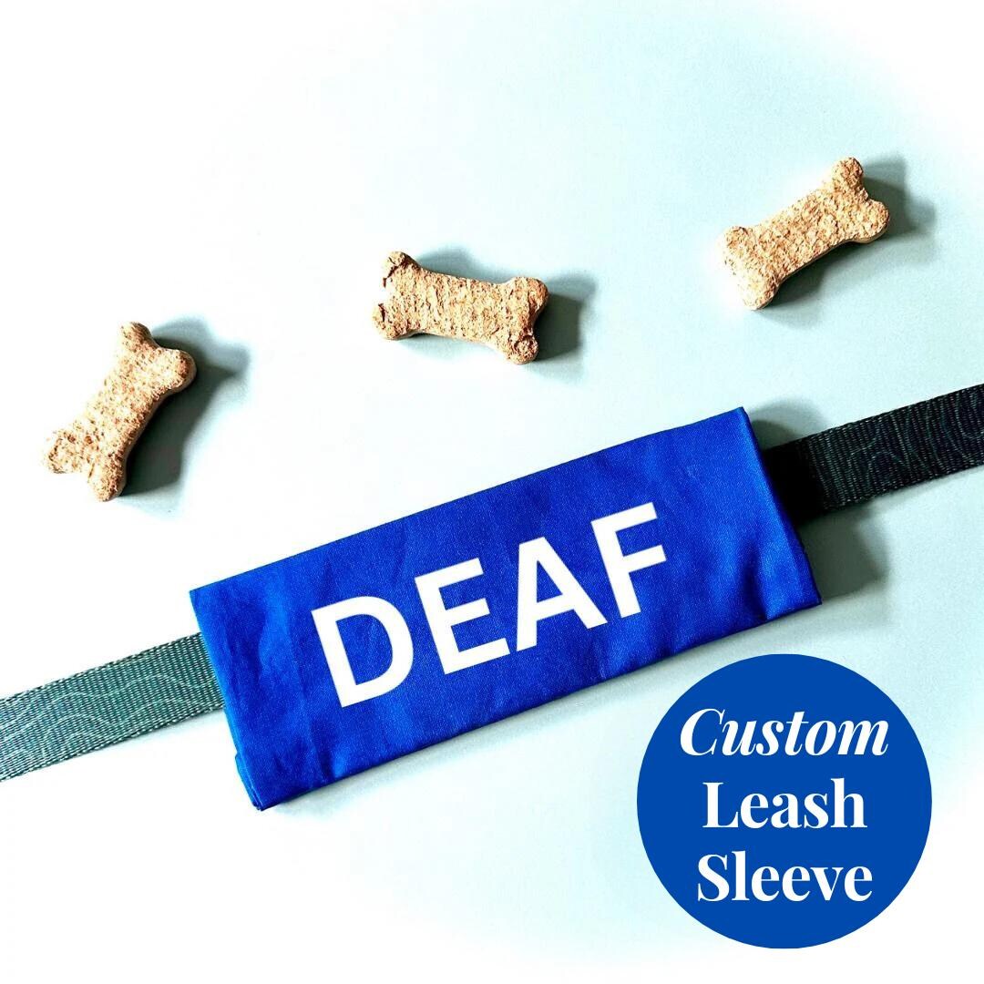 Deaf Dog Leash Sleeve Custom Warning Leash Cover for Hearing Impaired ...
