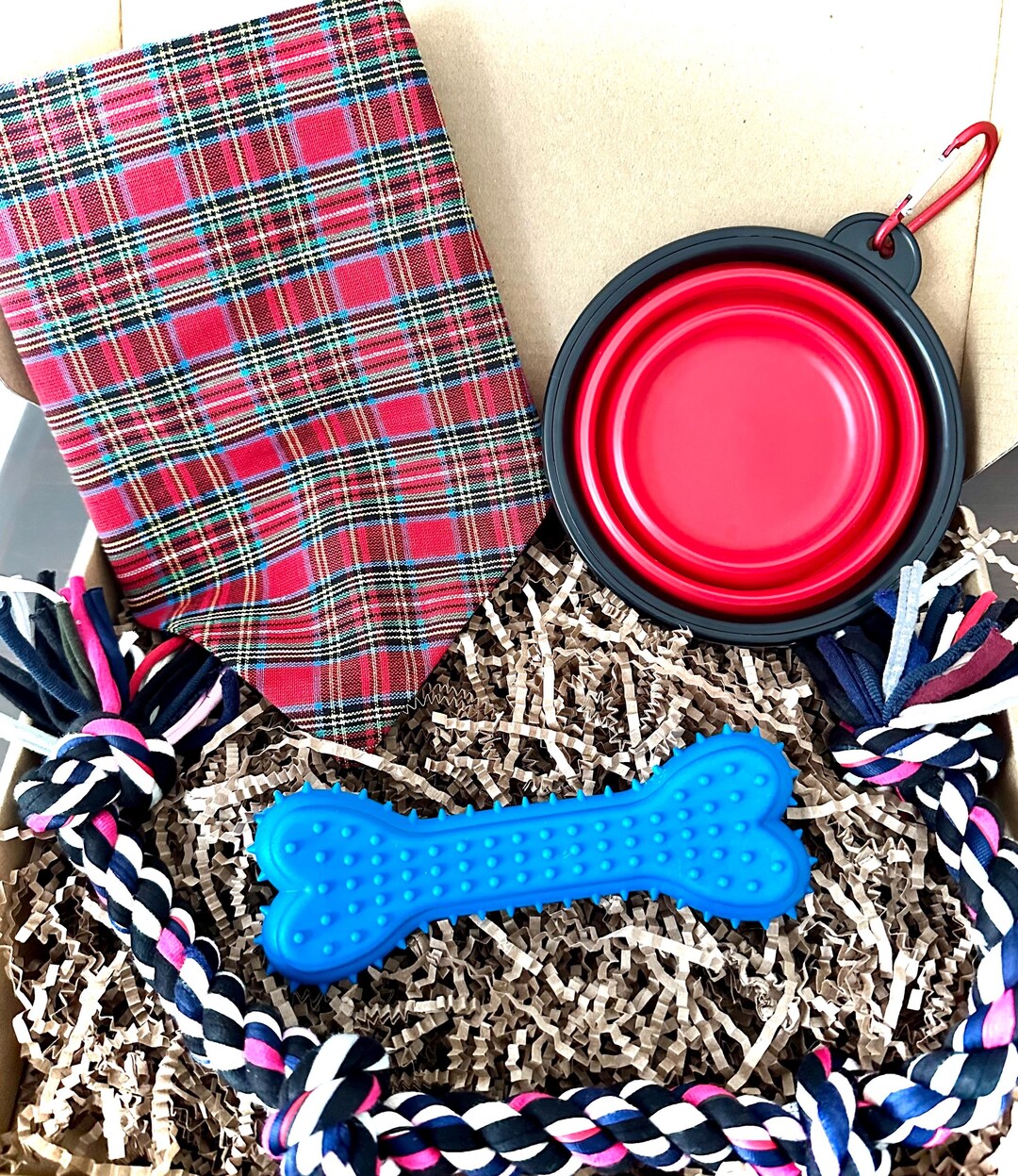 Classic Plaid Dog Holiday Gift Box - Etsy